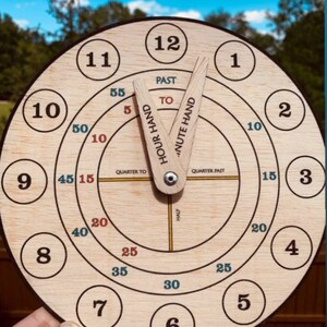 Educational Wooden Clock - Etsy