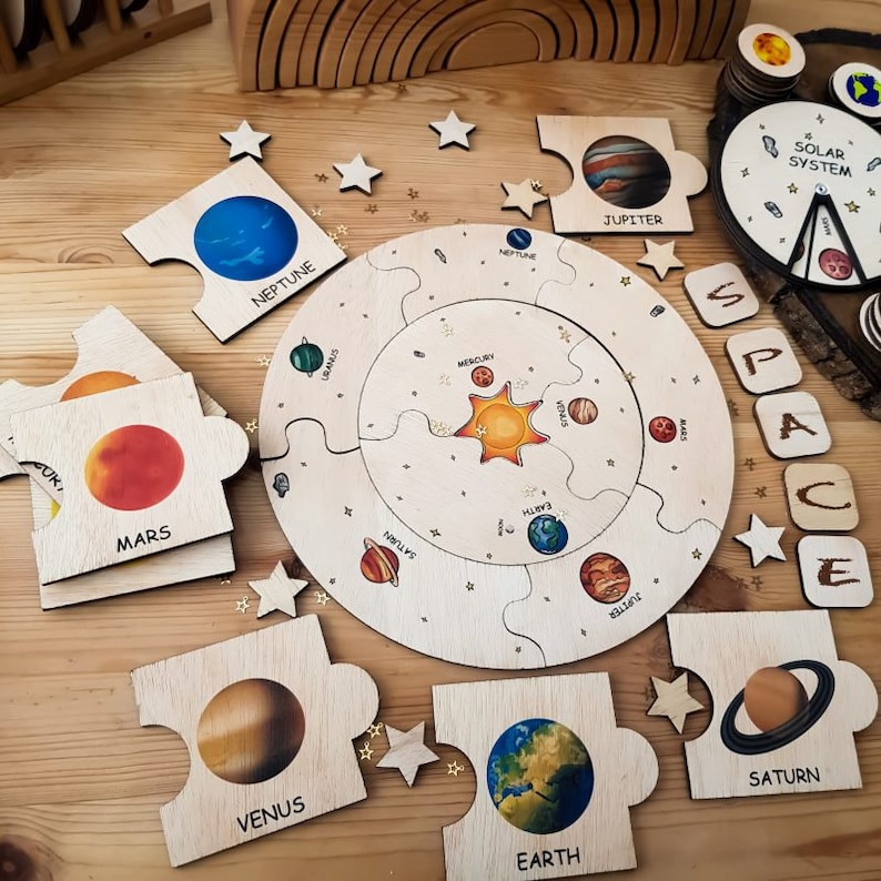 Toddler Space Toy Space Puzzle Solar System Educational - Etsy