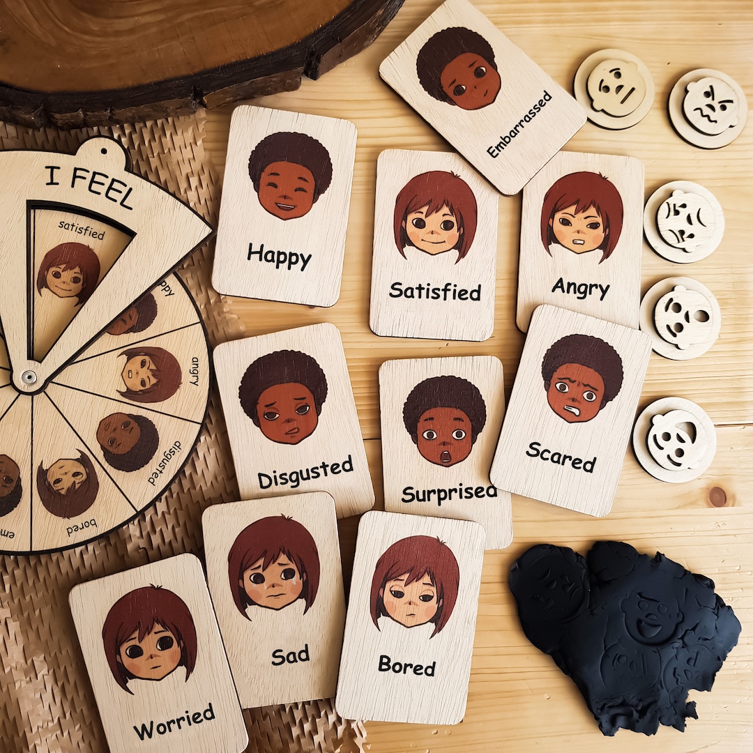Wooden Card Games, Feelings Cards, Emotion Cards, Card Games for ...