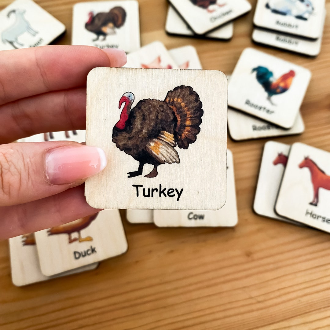 Farm Memory Game, Montessori Wooden Memory Game, Homeschool ...