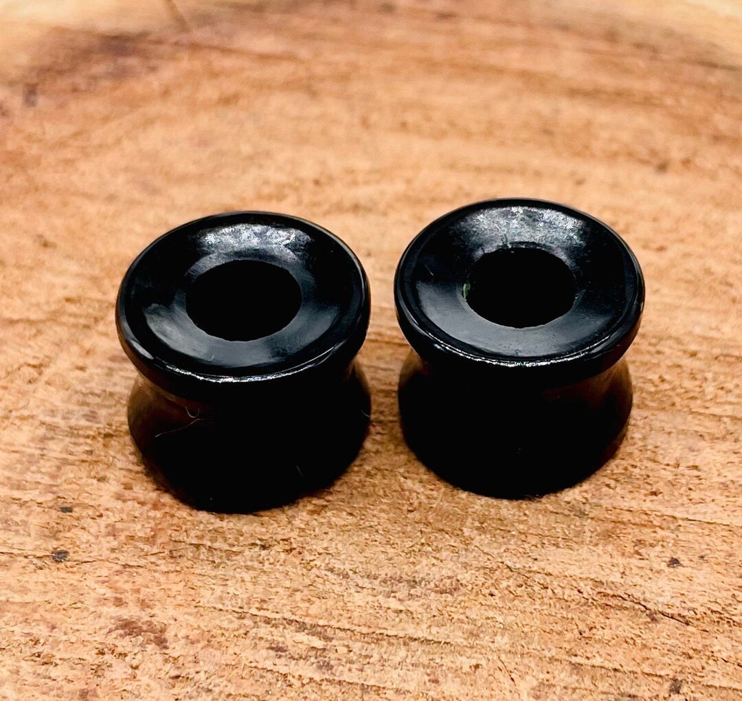 Natural Black Obsidian Eartunnels Gauges Earplugs Beautiful - Etsy