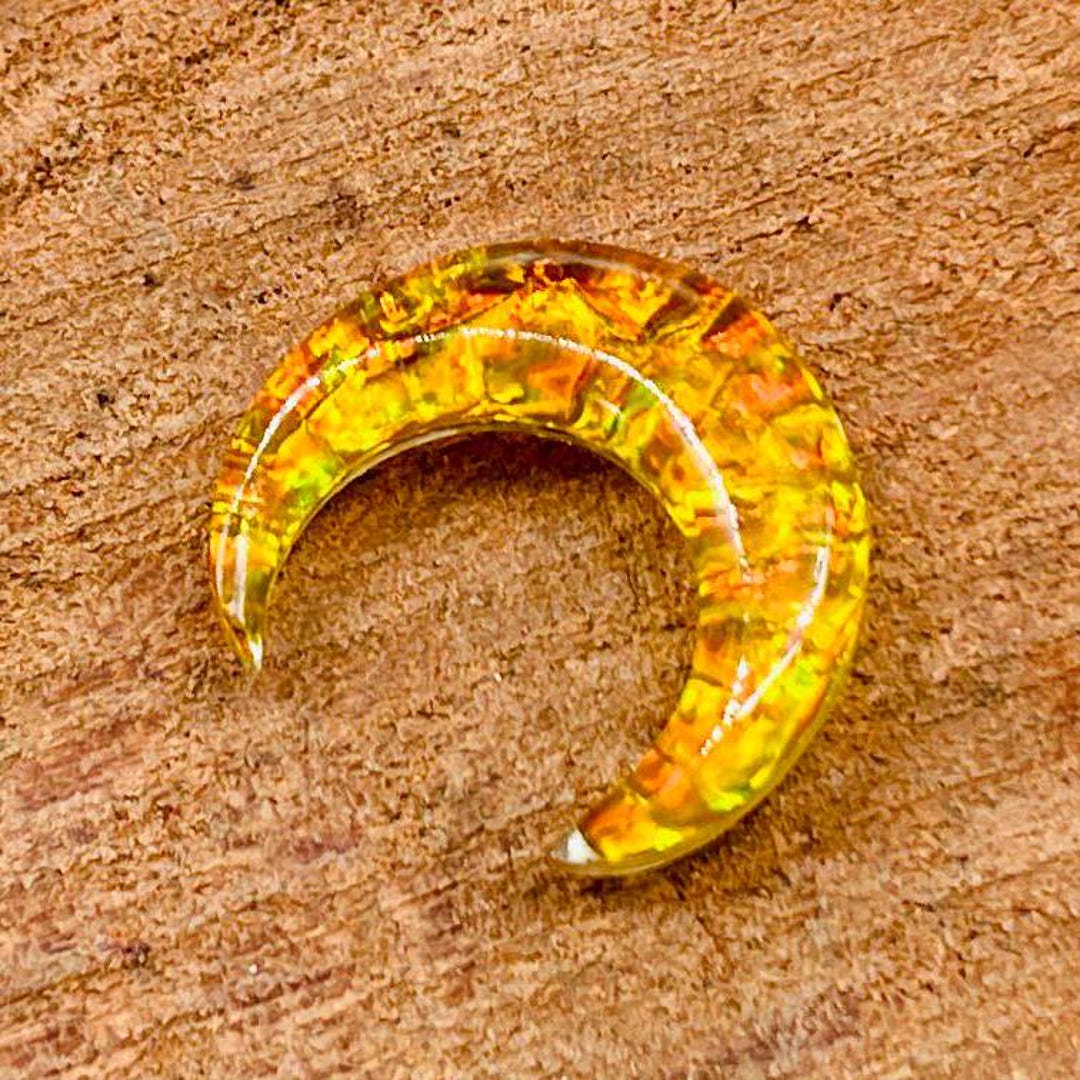 Yellow Glitter Glass Septum Tusk, Tribal Septum, Septum Pincher Jewelry ...