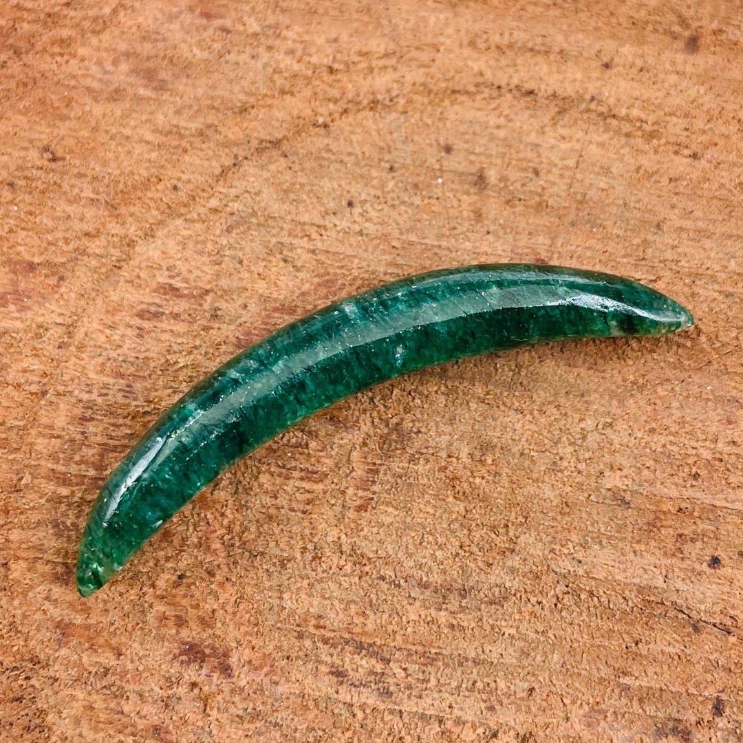 Natural Green Aventurine CURVED Spike Tusk, Tribal Septum, Pincher ...