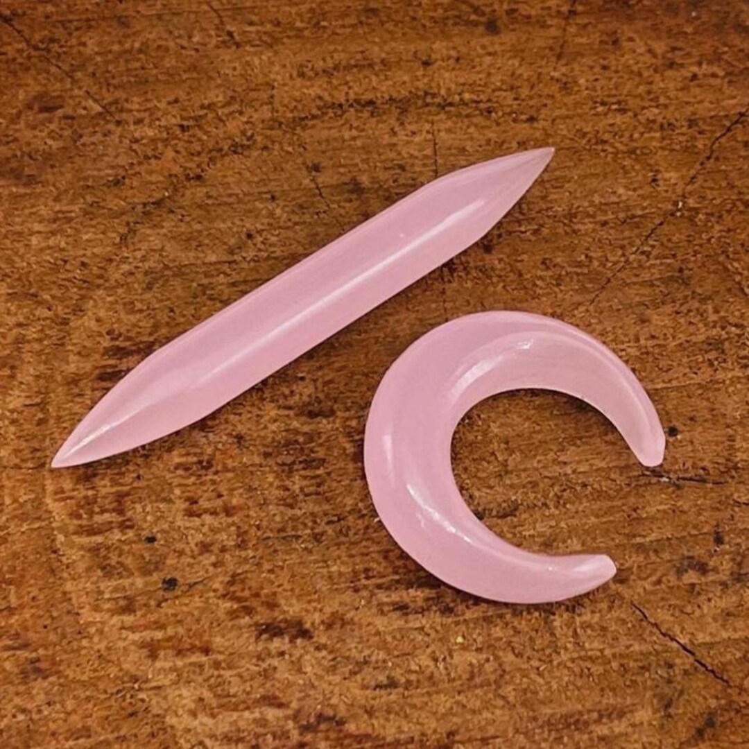 Pink Onyx Septum Tusk Set: Handmade Nose Pincher (12g-00g) - Etsy UK
