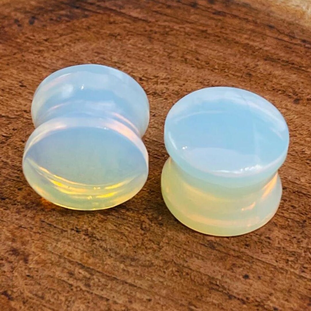 PAIR of Opal Plugs Gauges, Earplugs, Beautiful Handmade Quality ...