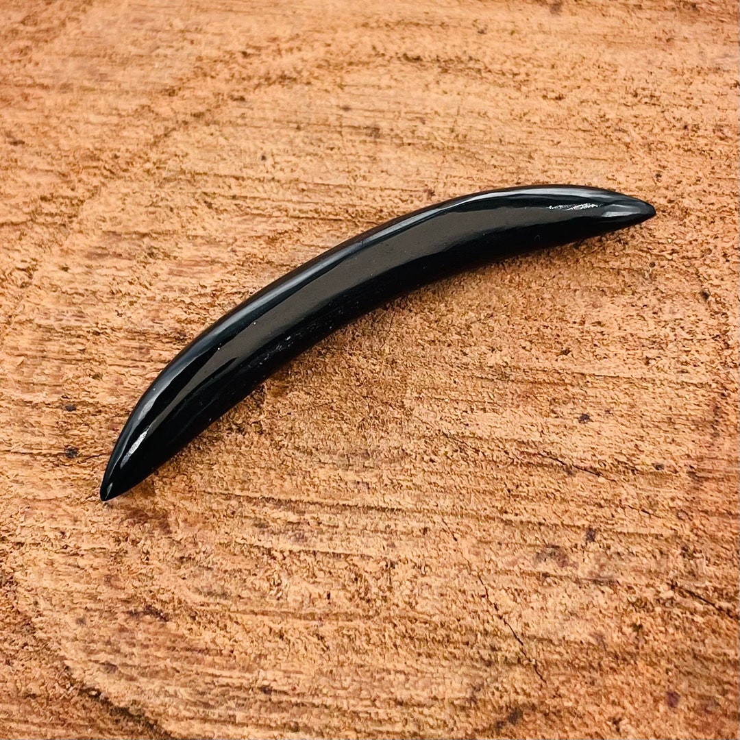 NATURAL Black Obsidian CURVED Spike Tusk Tribal Septum - Etsy