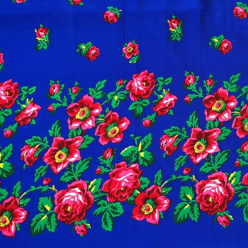 Polish korona Folk Farbic Silky Crepe Fabric - Etsy