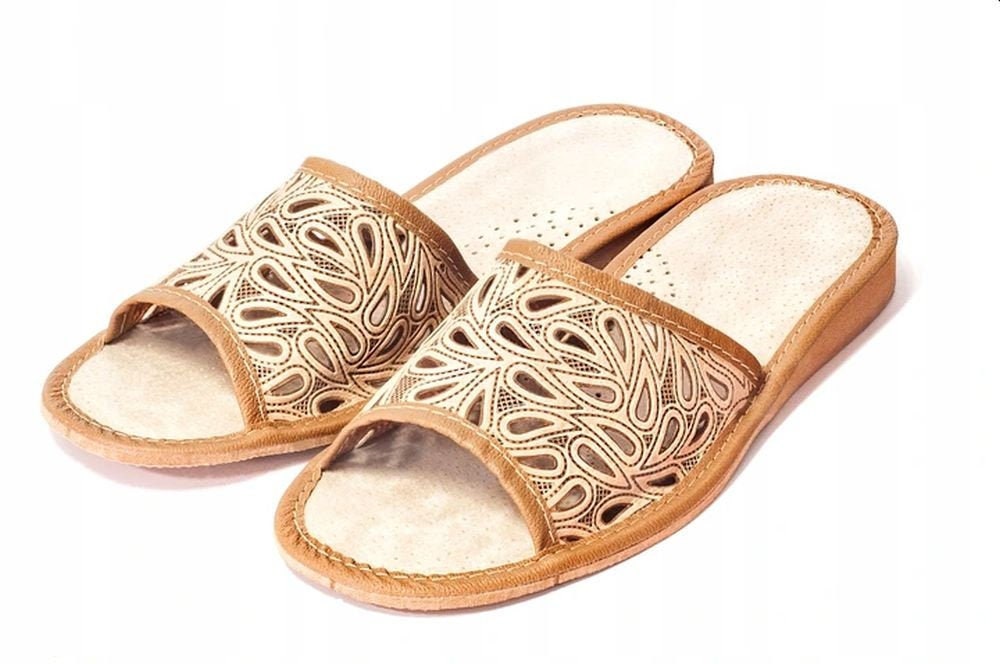 Women's handmade genuine leather slippers summer | Etsy