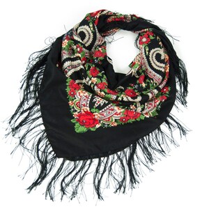Polish Folk Scarf Floral Shawl Ethnic Boho Traditional - Etsy
