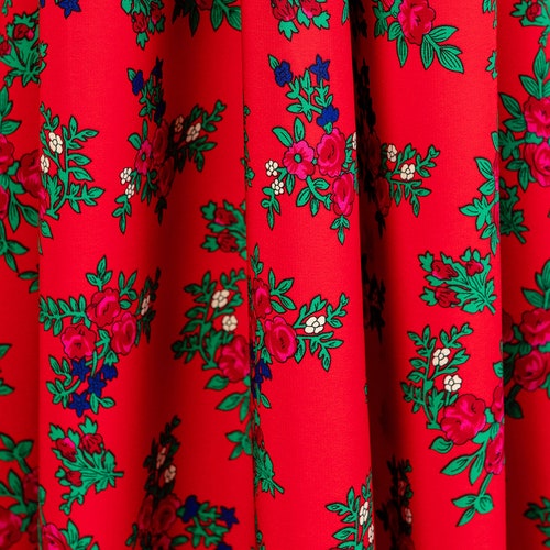Polish korona Folk Farbic Silky Crepe Fabric - Etsy