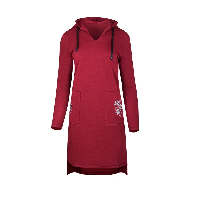 Womens maroon folk embroidery dress highlander tunicPolish | Etsy