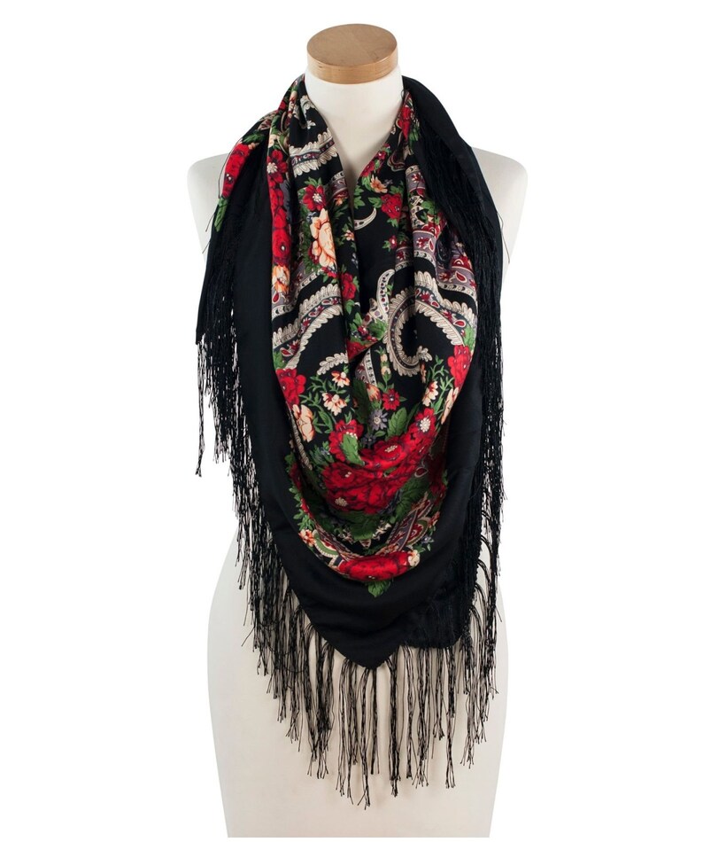 Polish Folk Scarf Floral Shawl Ethnic Boho Traditional - Etsy