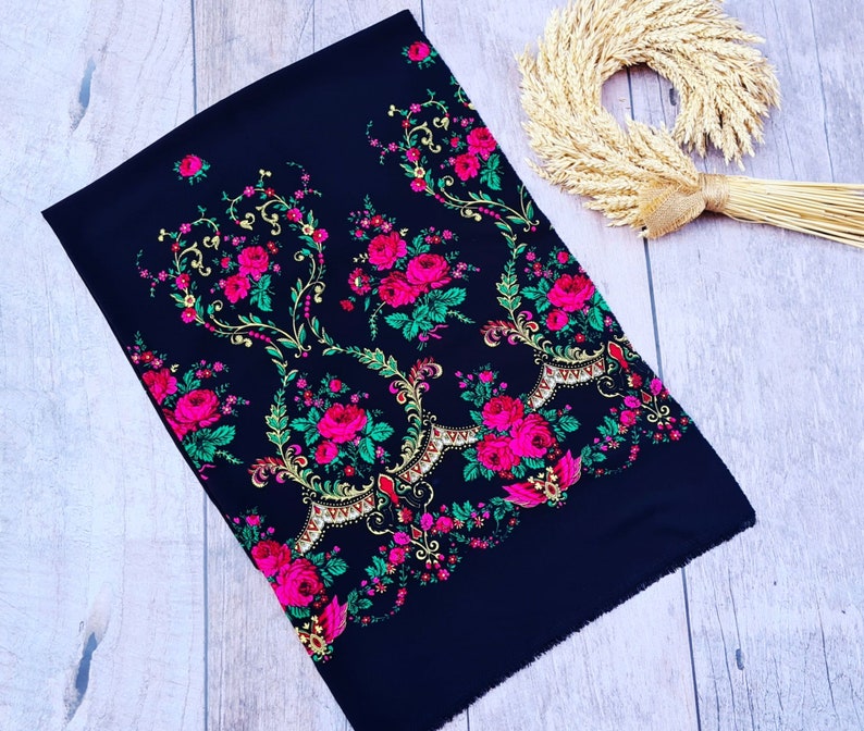 Polish korona Folk Farbic Silky Crepe Fabric - Etsy