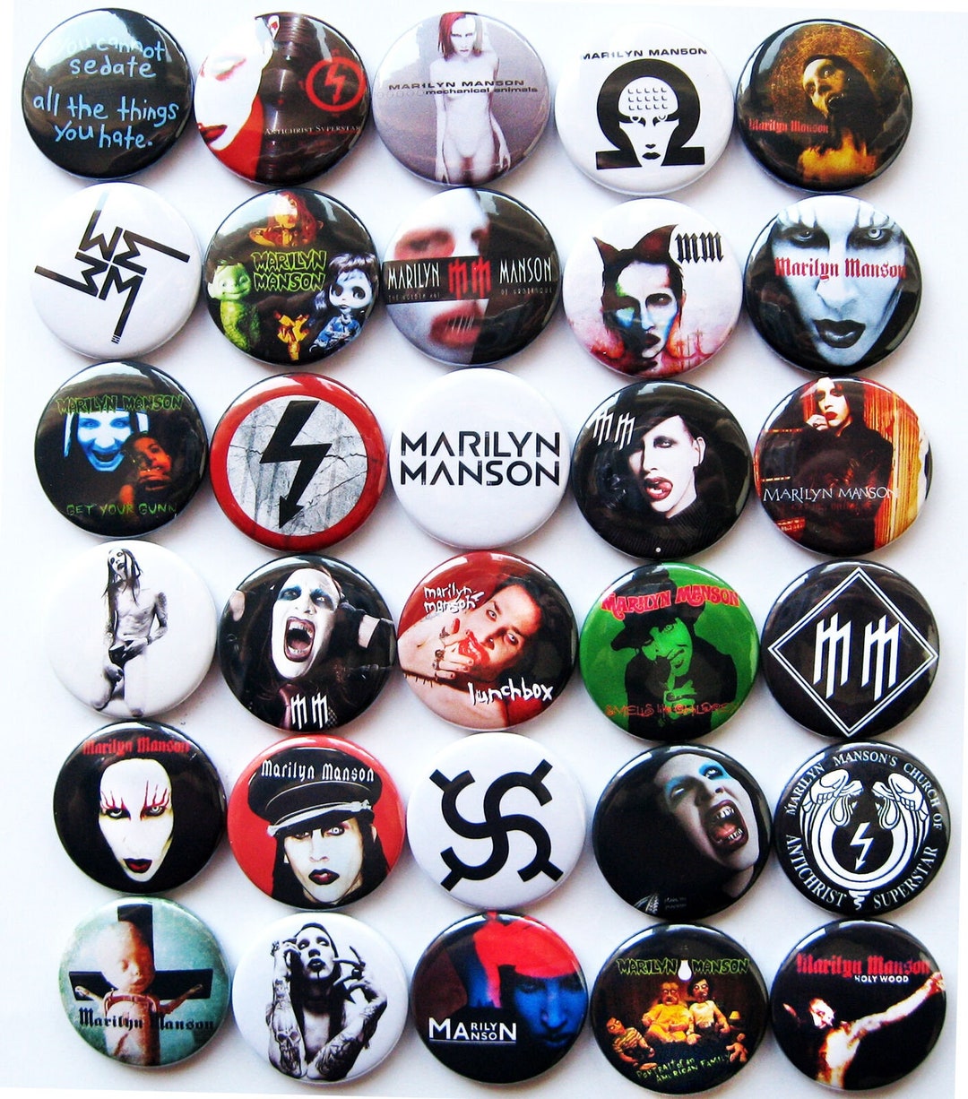 Melodic Death Metal, Industrial Rock Band Badges to Choose From Drop ...