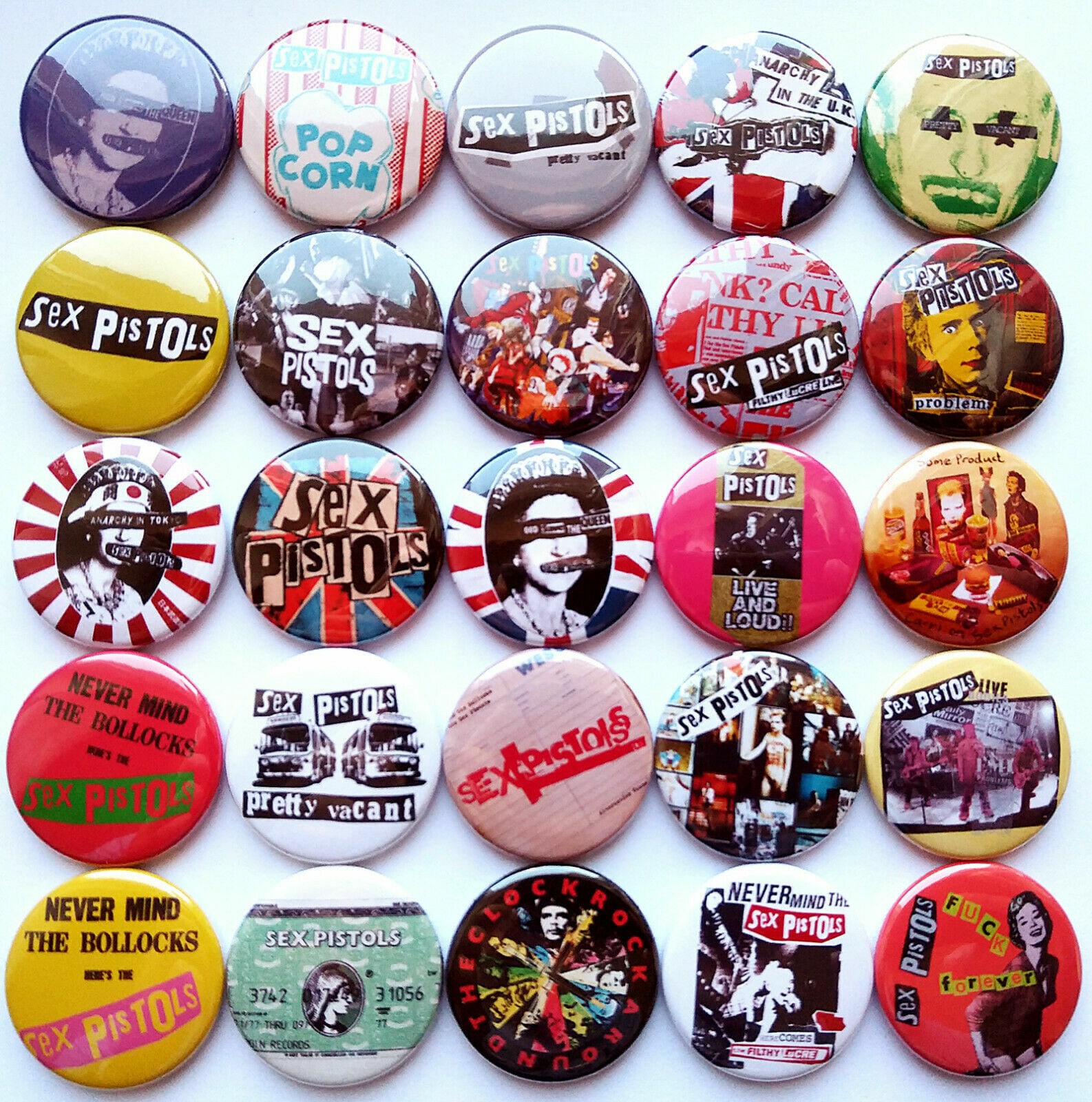 Punk Rock Band Badges to Choose From Drop-down Menu 1 Inch/25mm Pinback ...