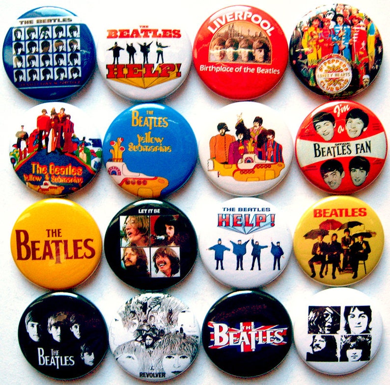 THE BEATLES Pin Button Badges Pinback Pins Set 1 John Lennon | Etsy