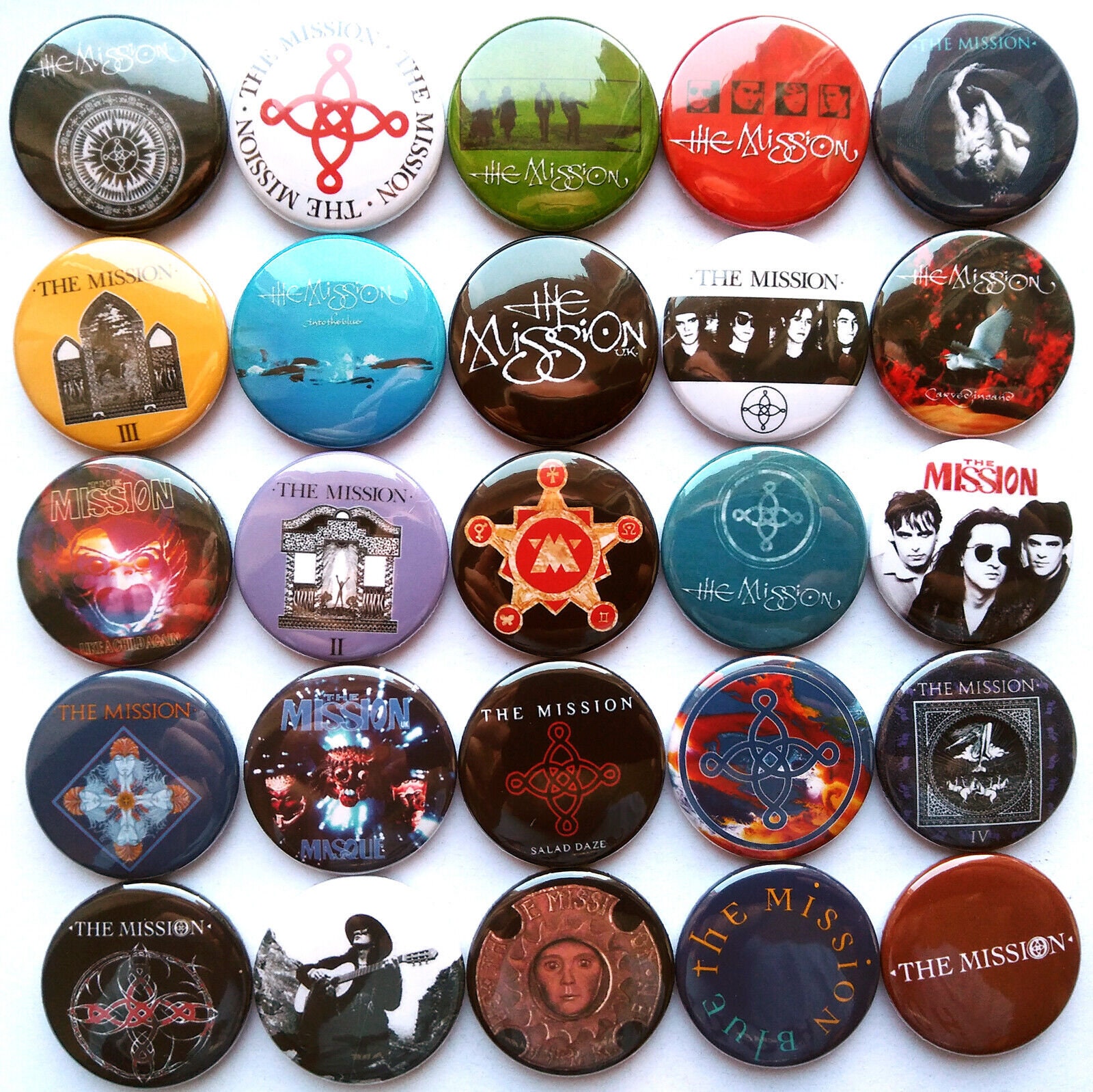 Britpop, Rock, Alt, Gothic Band Badges to Choose From Drop-down Menu ...