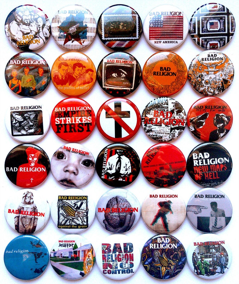 Punk Rock Band Badges to Choose From Drop-down Menu 1 Inch/25mm Pinback ...