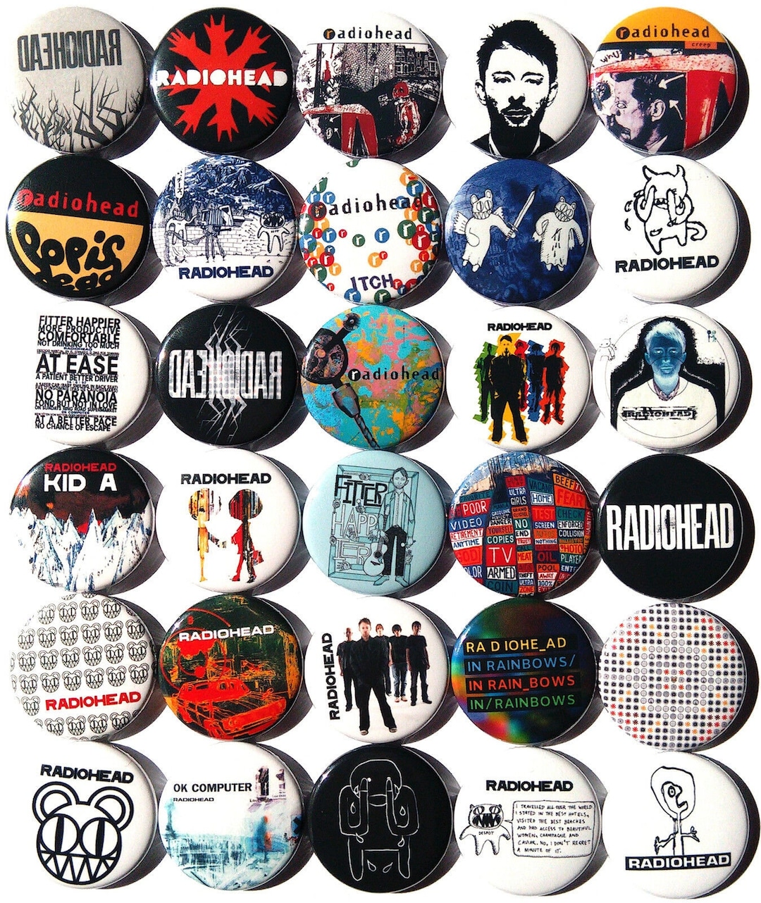 Britpop, Rock, Alt, Gothic Band Badges to Choose From Drop-down Menu ...