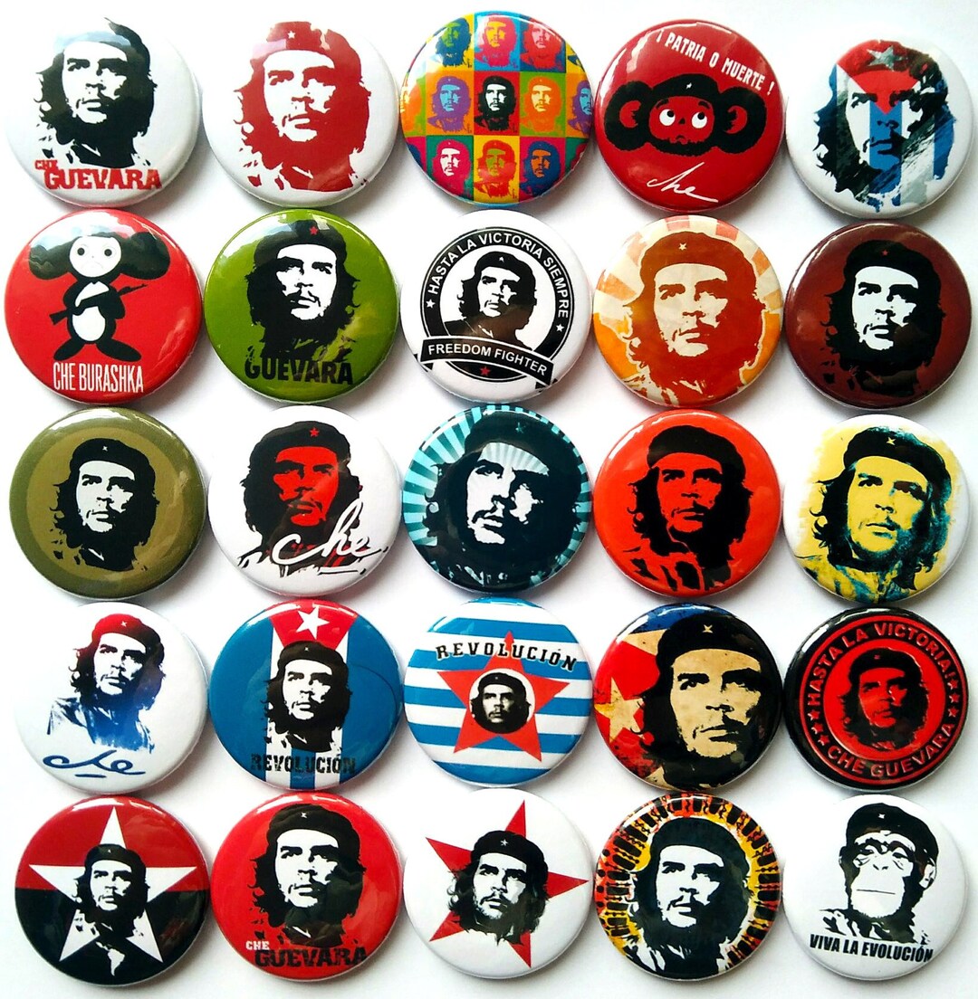 Ernesto "che" Guevara Button Badge Set Pinback Pins Hasta La Victoria ...