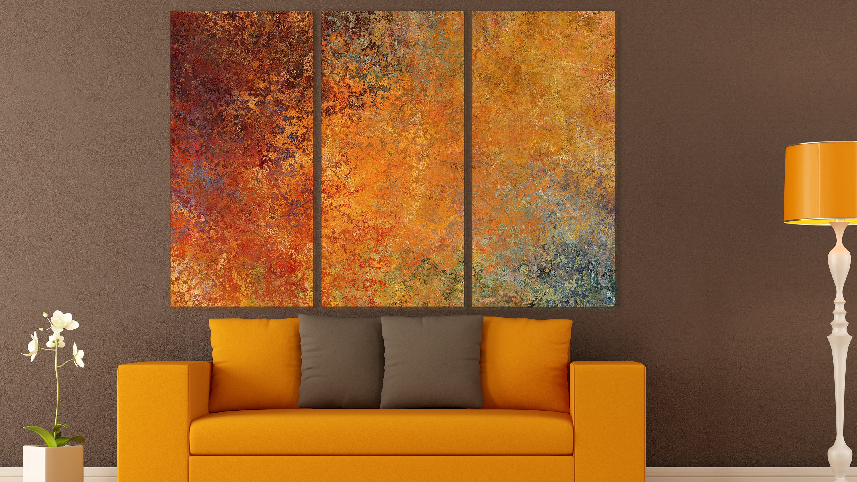 Canvas Print Large Copper Wall Art Rusty Texture Patten Copper Abstract ...
