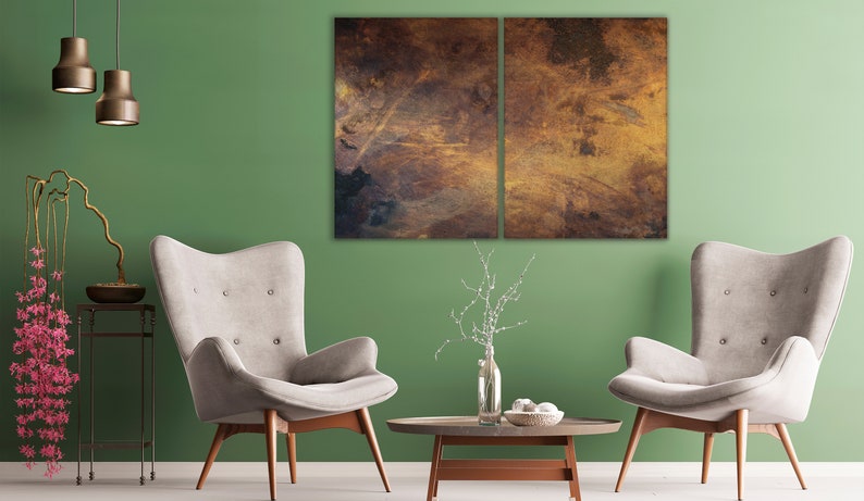 Canvas Print Large Copper Wall Art Copper Abstract Art Light Copper ...