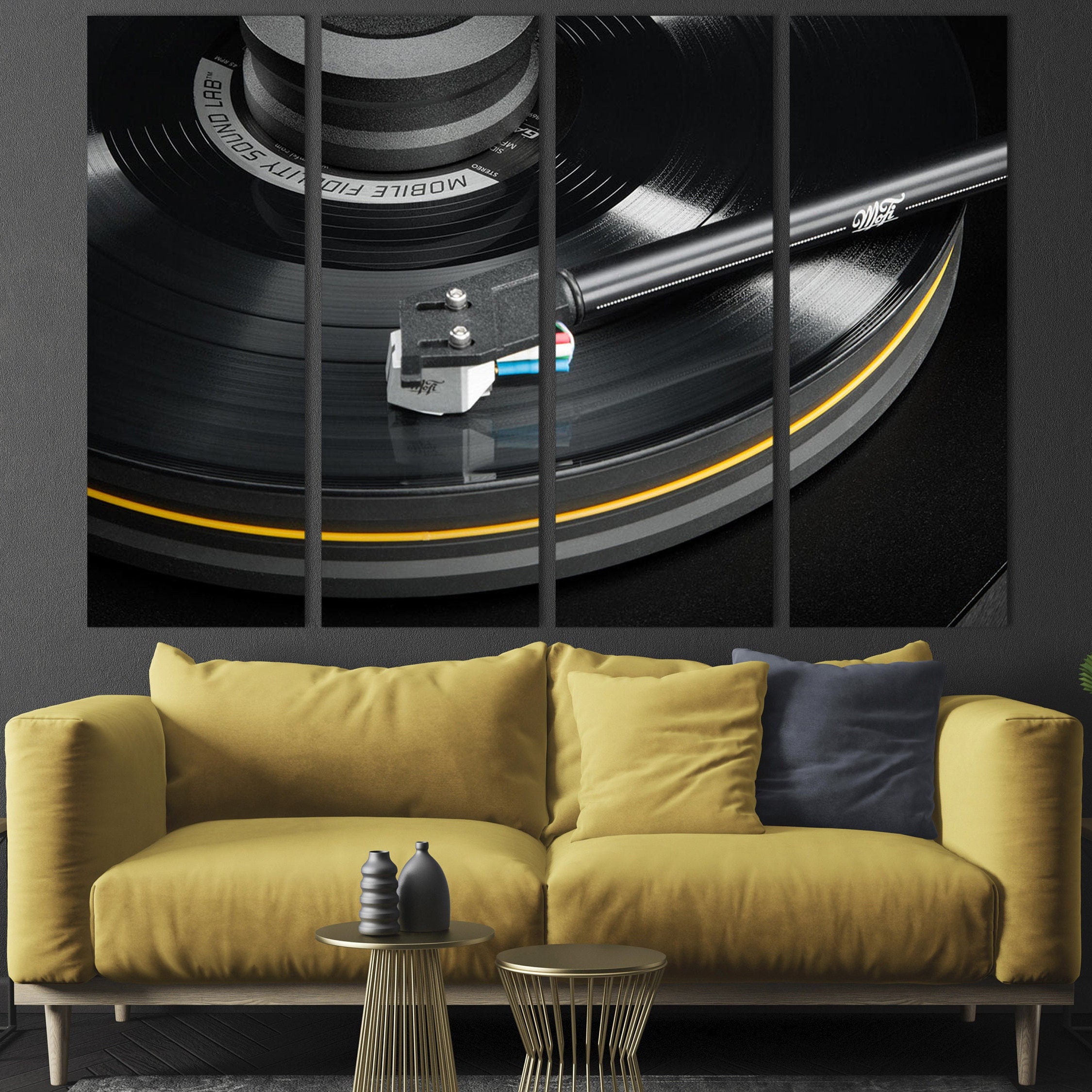 Classical Music Wall Art , Retro Vinyl Player Canvas Wall Art , Stylish ...