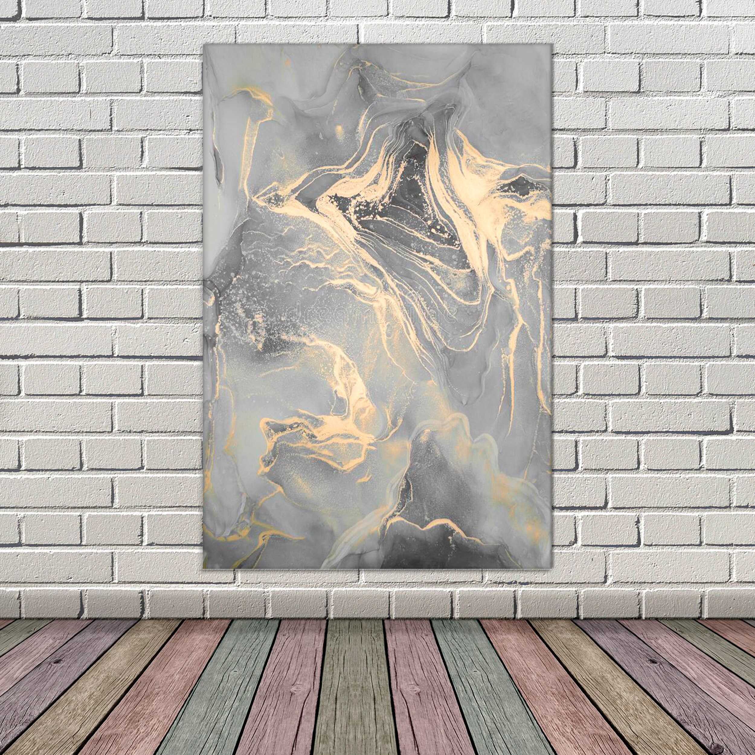 Abstract Blue Marble Canmvas Wall Art, Abstract Marble Print, Modern ...