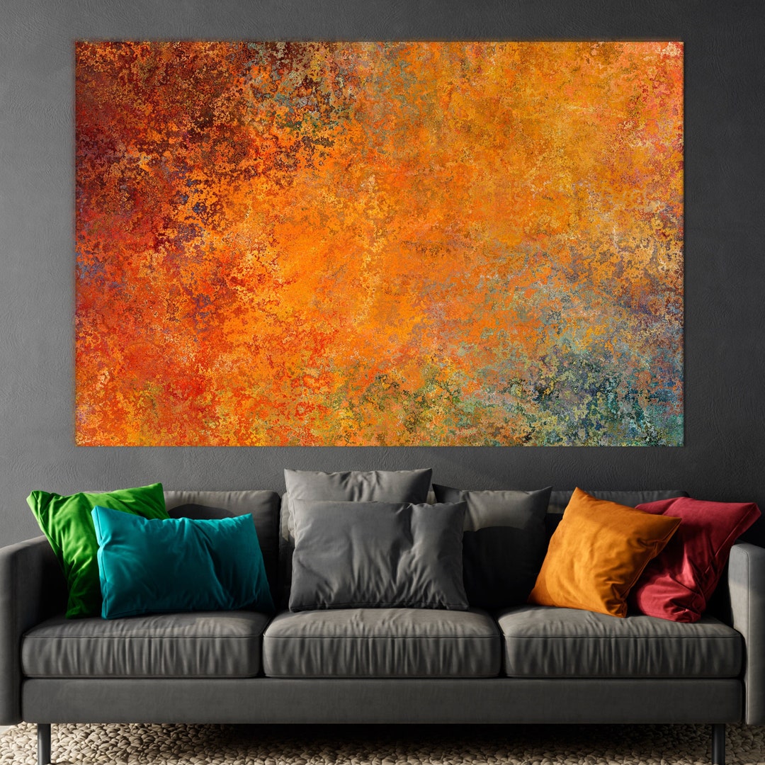 Canvas Print Large Copper Wall Art Rusty Texture Patten Copper Abstract ...