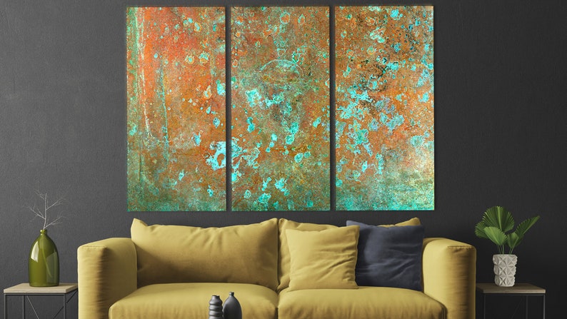 Amazing Cooper Canvas Wall Art Abstract Cooper Wall Art | Etsy