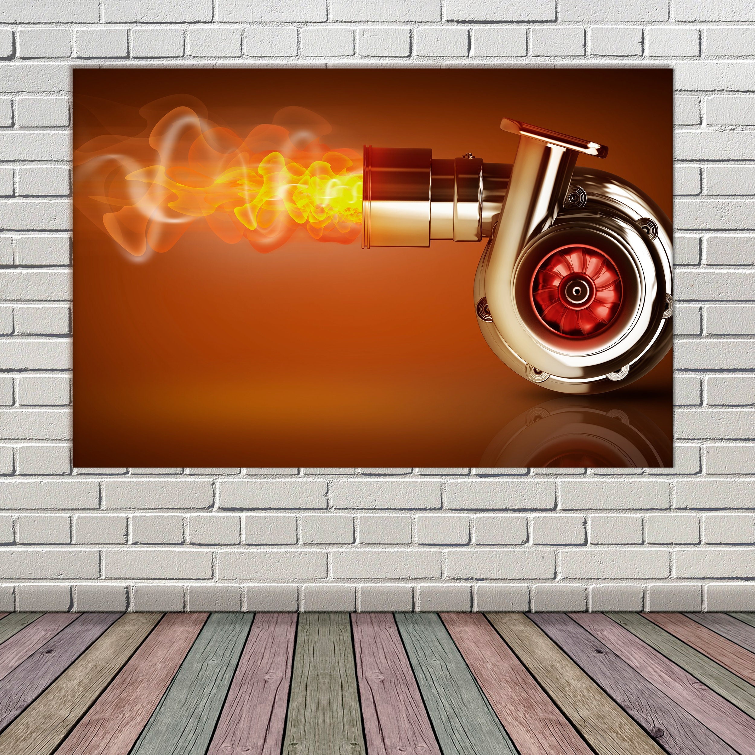Fire Turbine Wall Art , Steel Turbocharger With Fire - Etsy