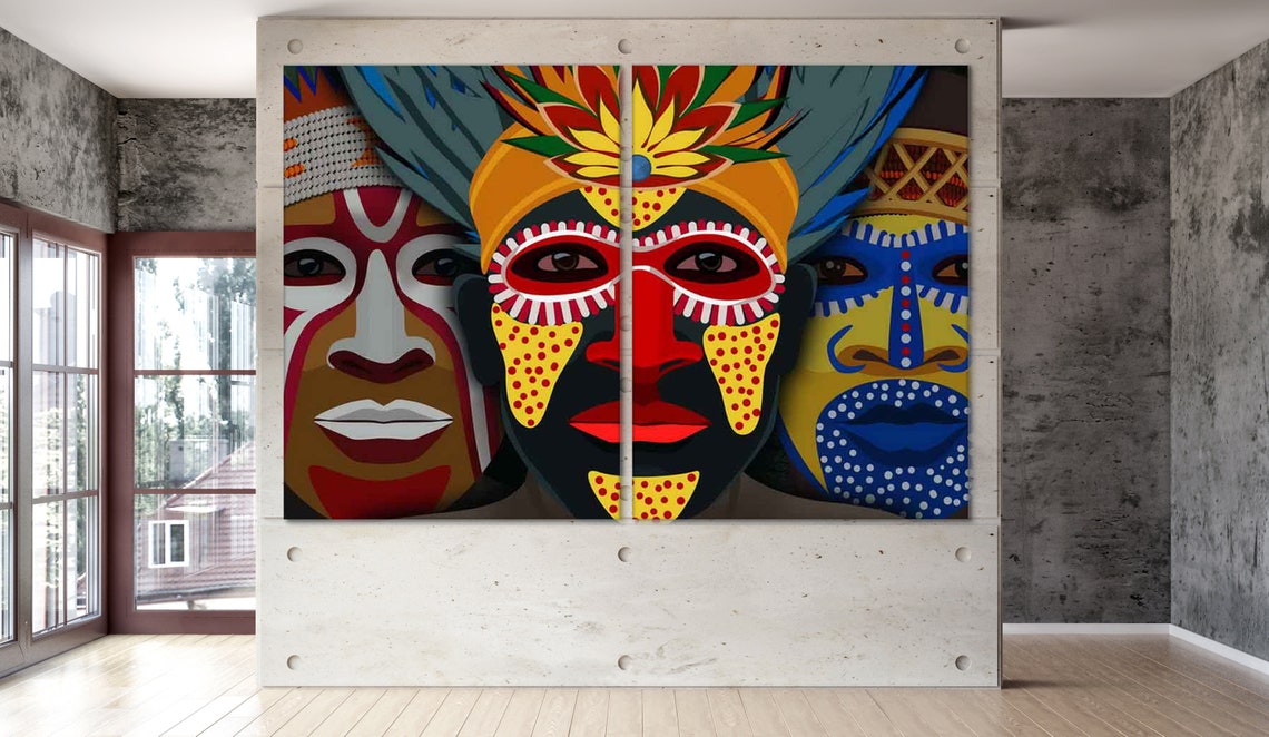 African Traditional Masks Ethno Masks Wall Art Africa - Etsy