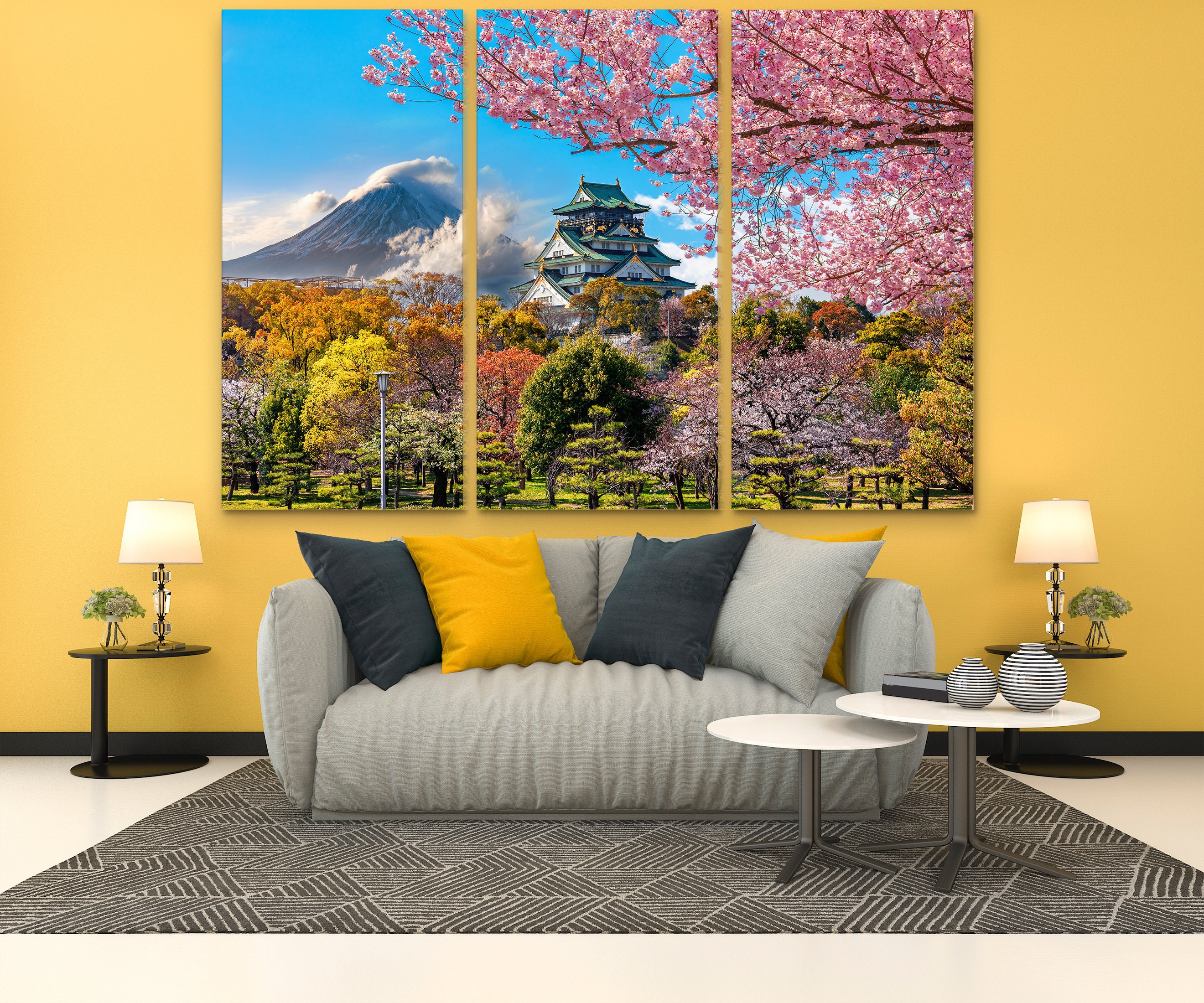 Sakura wall art Japanese wall art Cherry Blossom Forest wall - Etsy.de