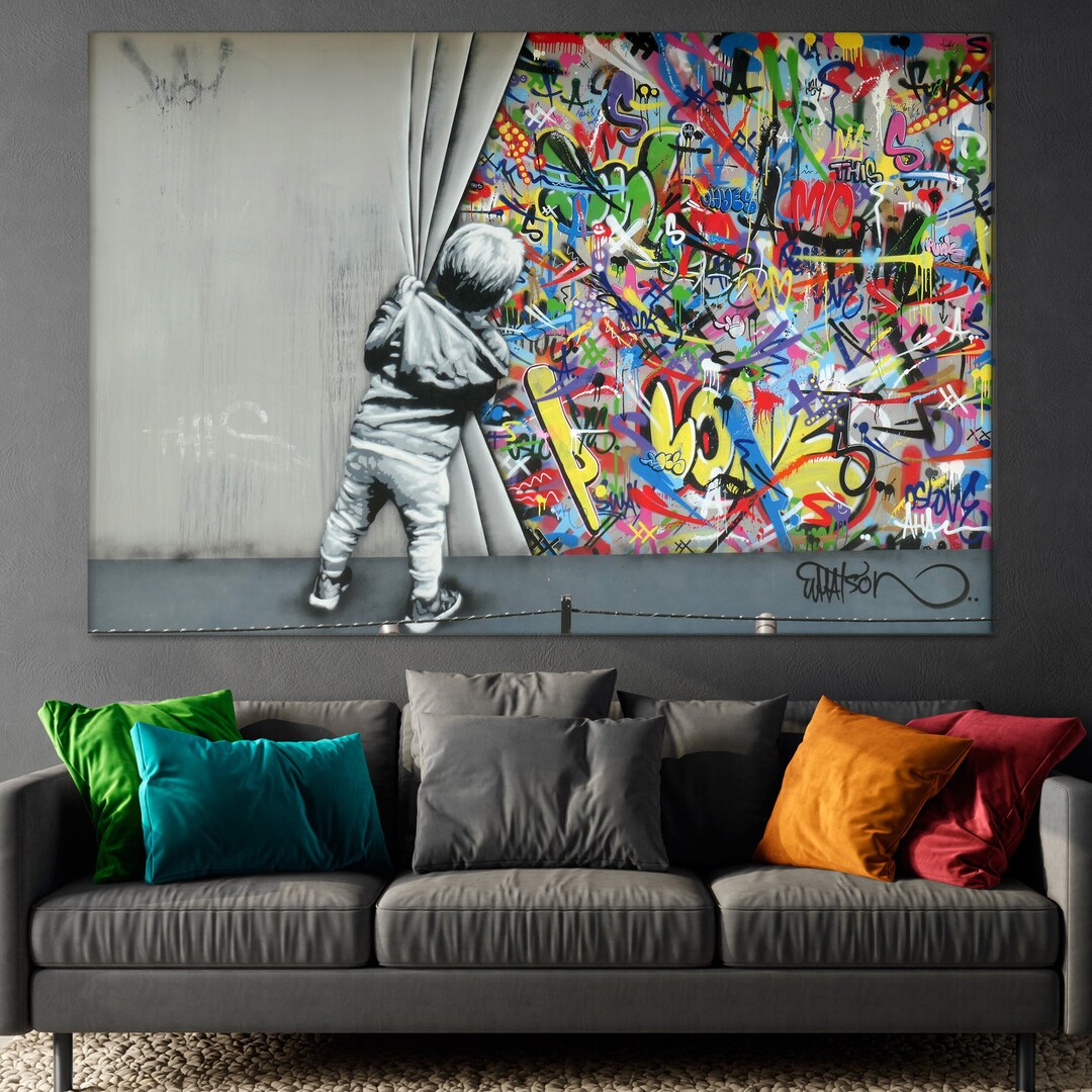 Graffiti Wall Art, Urban Contemporary Graffiti Canvas Print, Graffiti ...