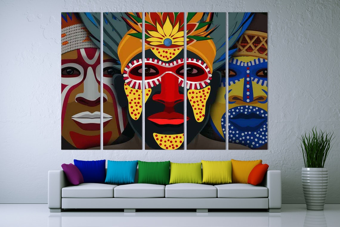 African Traditional Masks Ethno Masks Wall Art Africa - Etsy