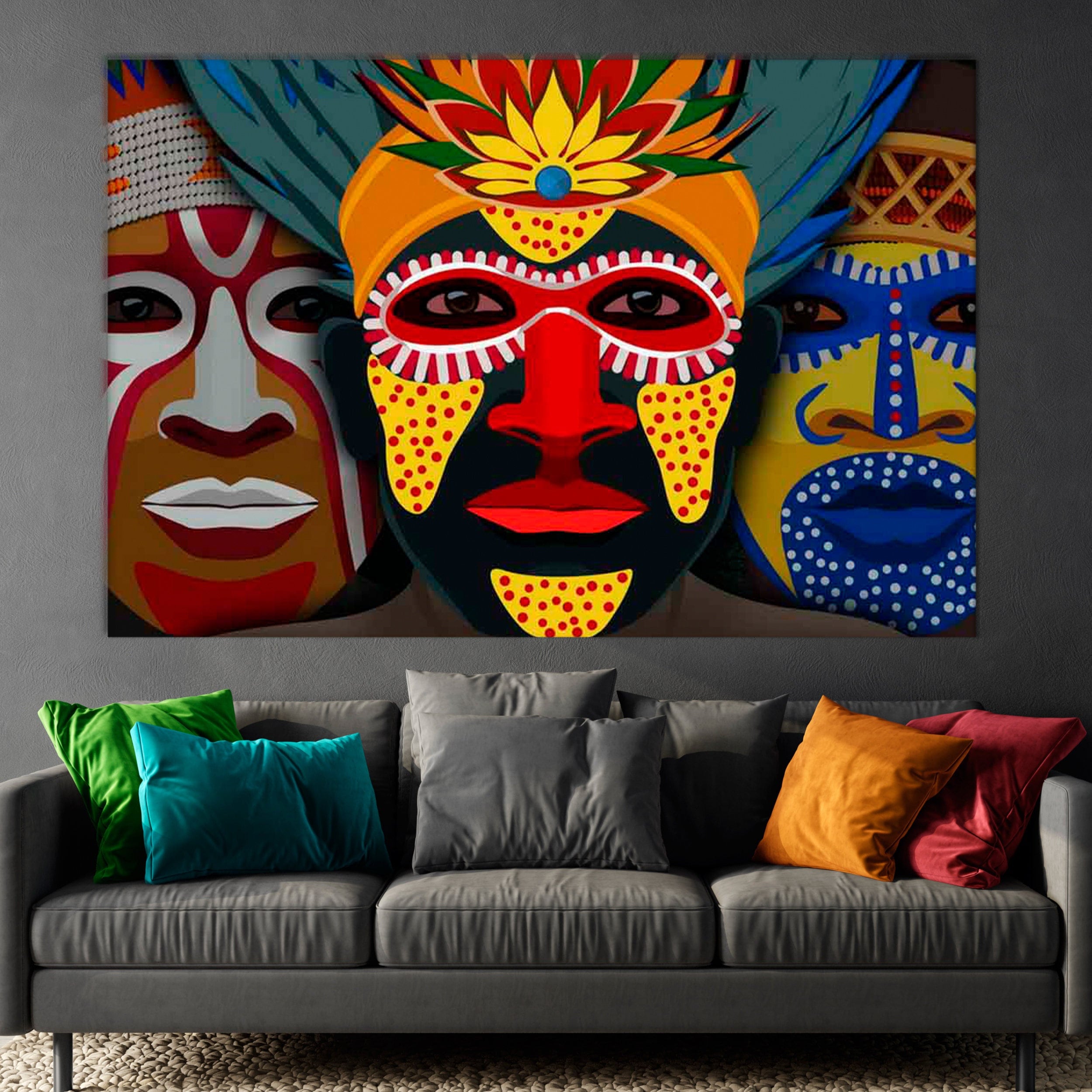 African Traditional Masks | Ethno Masks Wall Art | Africa Abstract ...