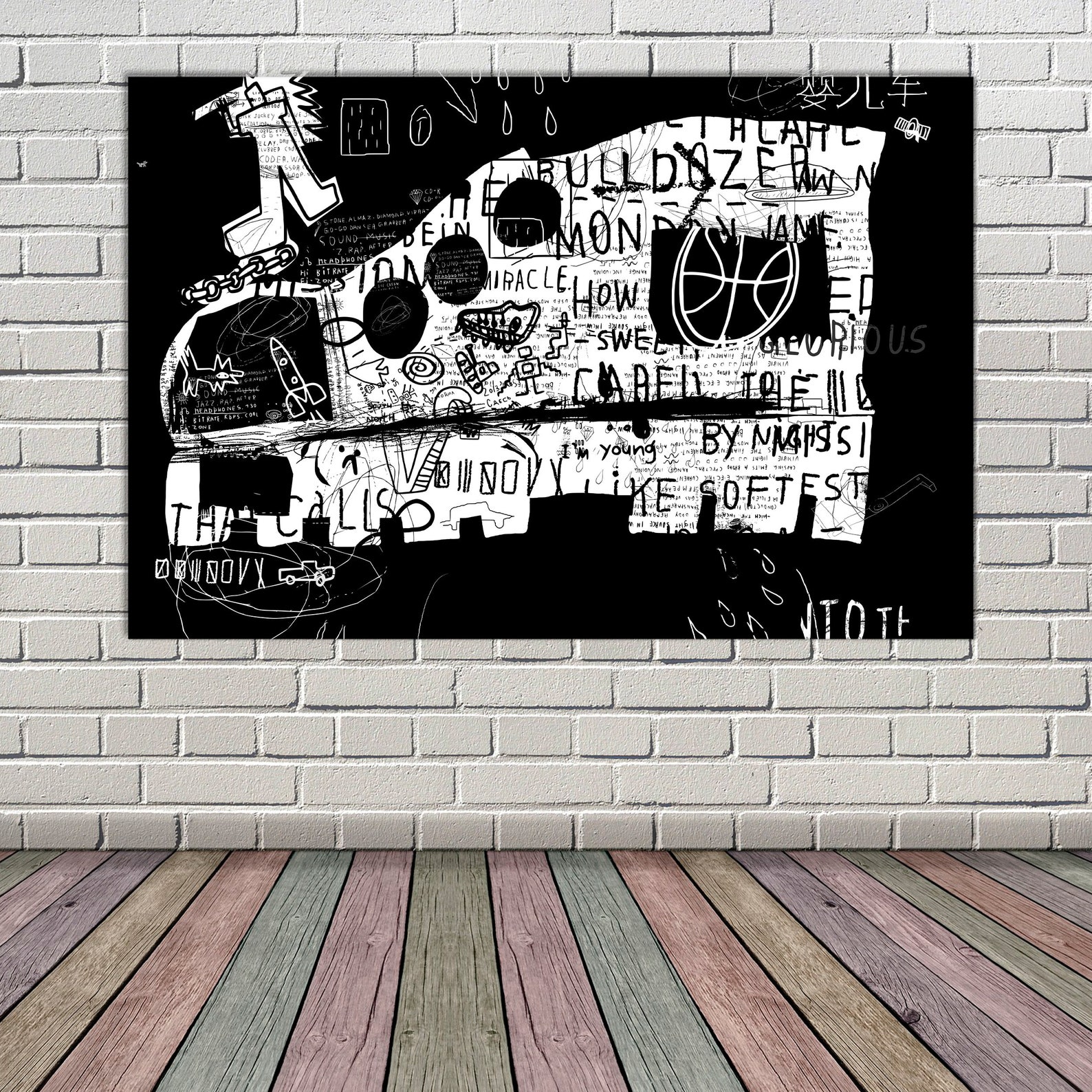 Shoe Graffiti Street Art Black and White Printable Art - Etsy