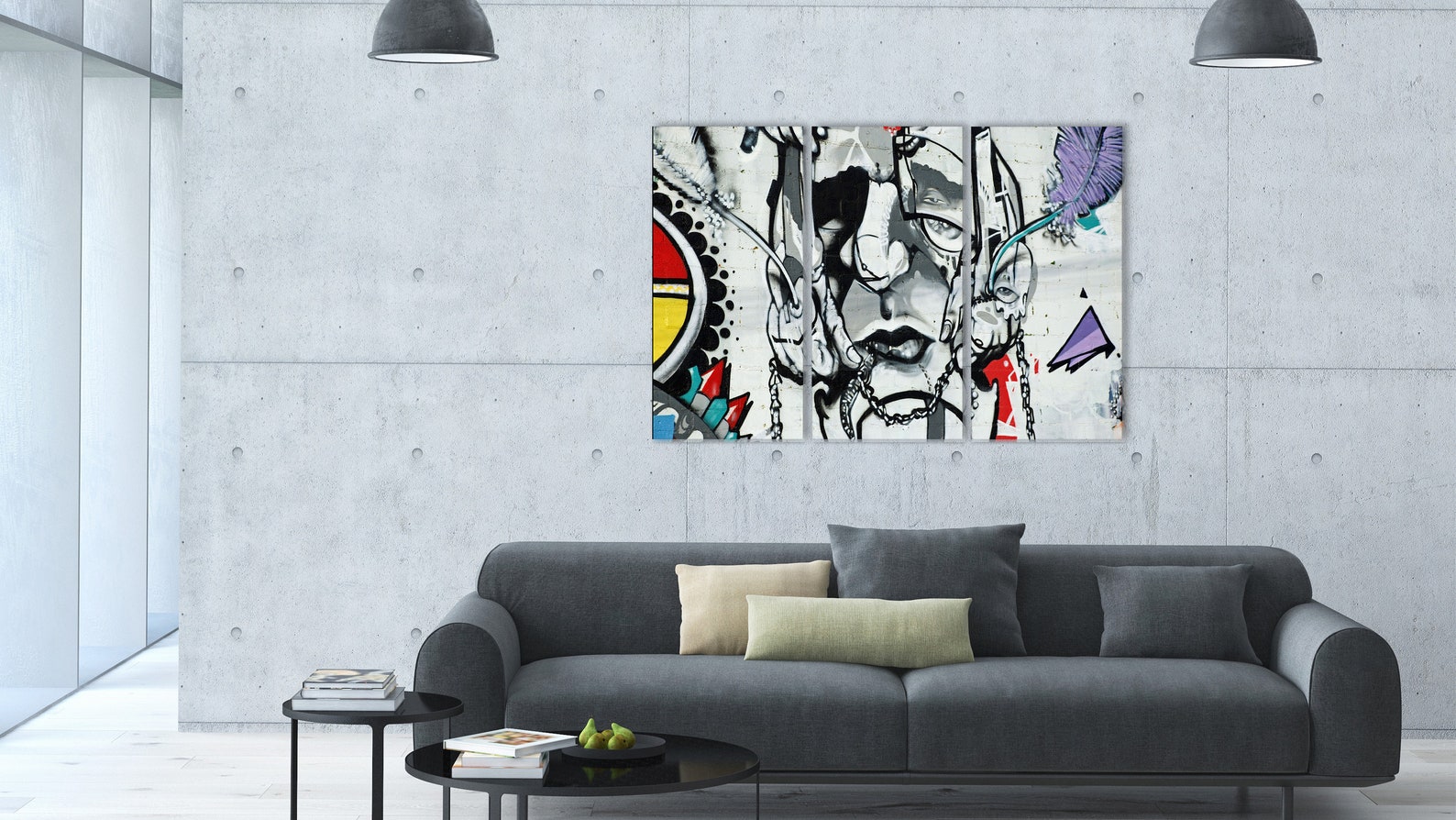Urban Face Artmodern Abstract Paintinggraffiti Art - Etsy