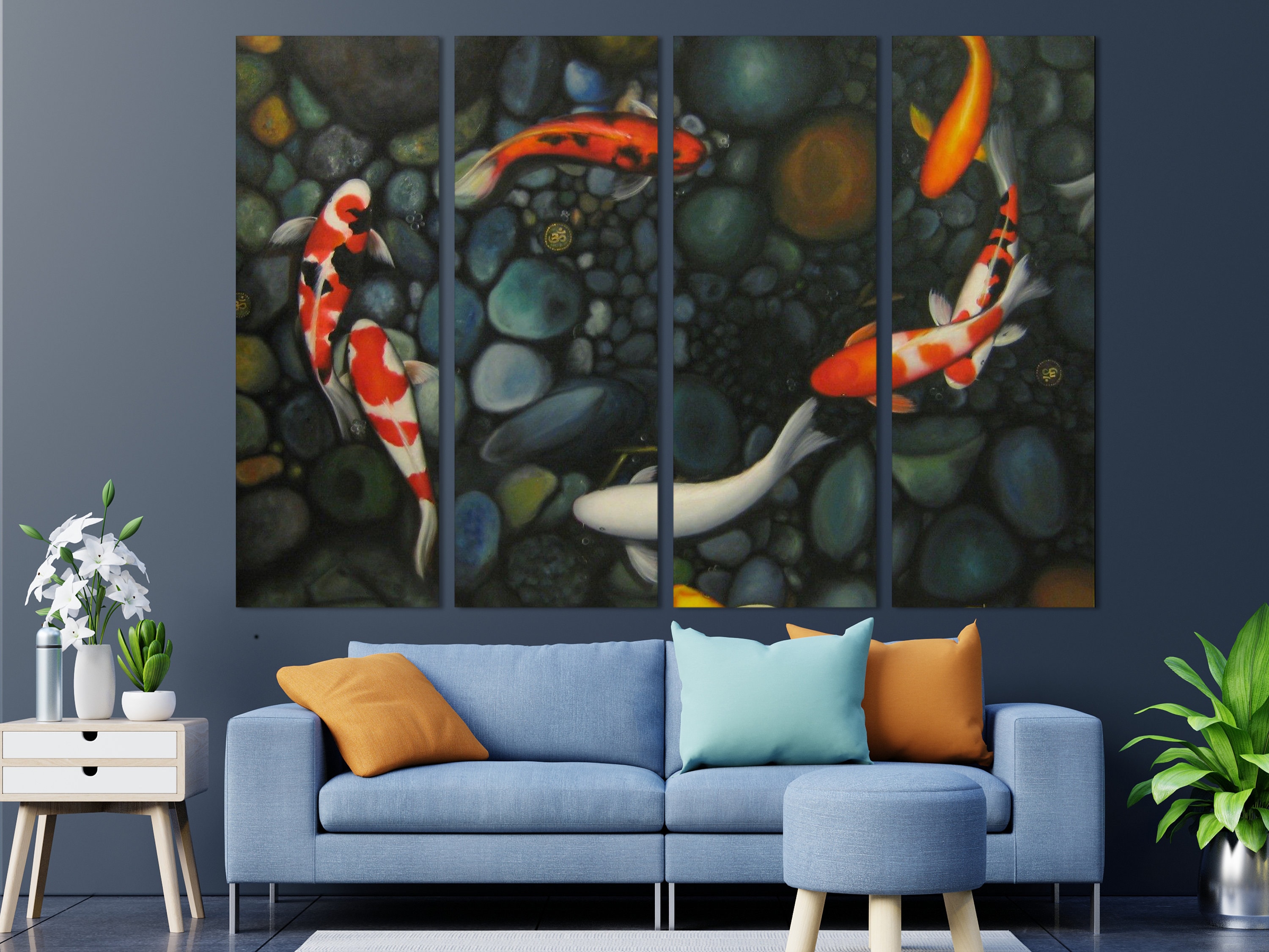 Colorful Koi Fish Wall Art Koi Japanese Fish Art Japanese | Etsy