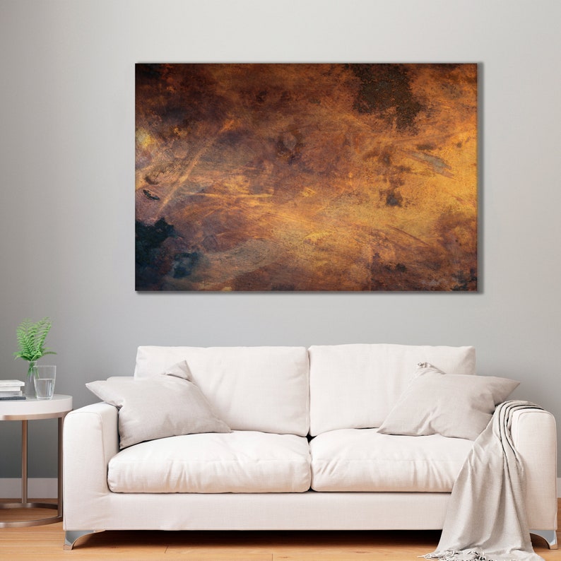 Canvas Print Large Copper Wall Art Copper Abstract Art Light Copper ...