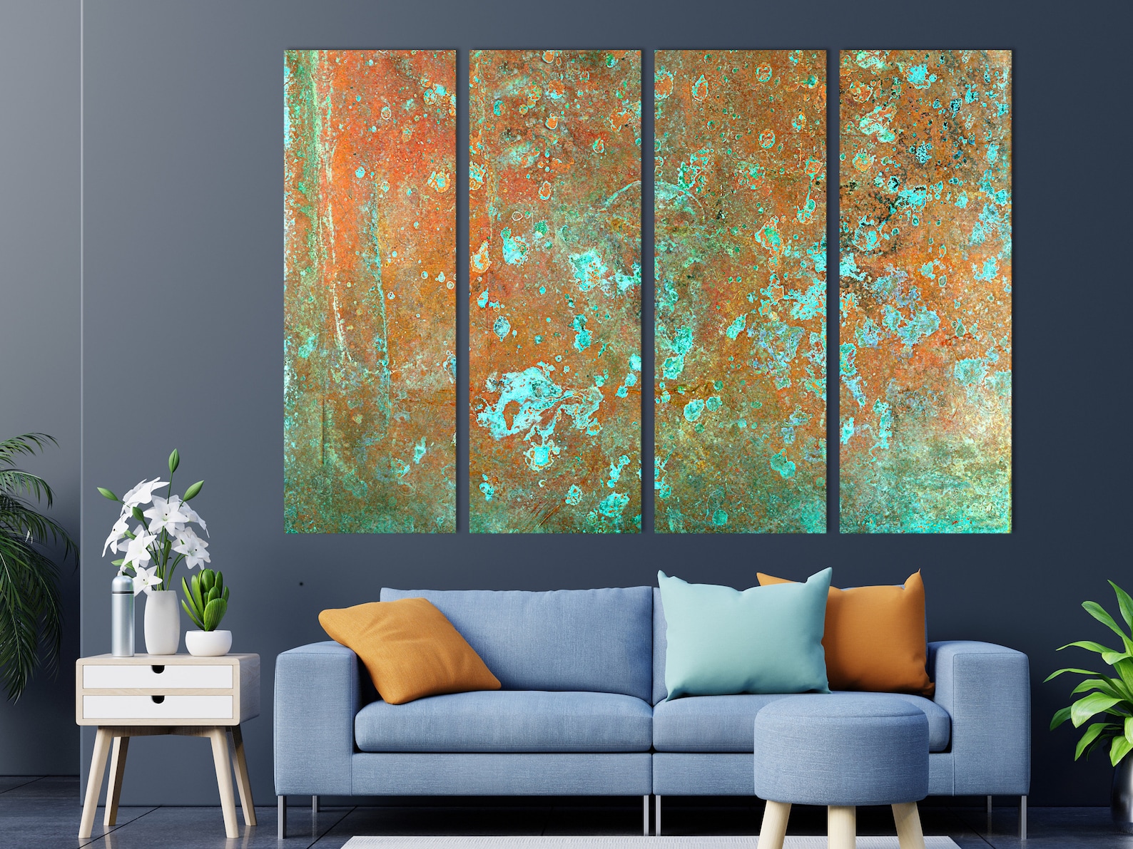 Amazing Cooper Canvas Wall Art Abstract Cooper Wall Art - Etsy