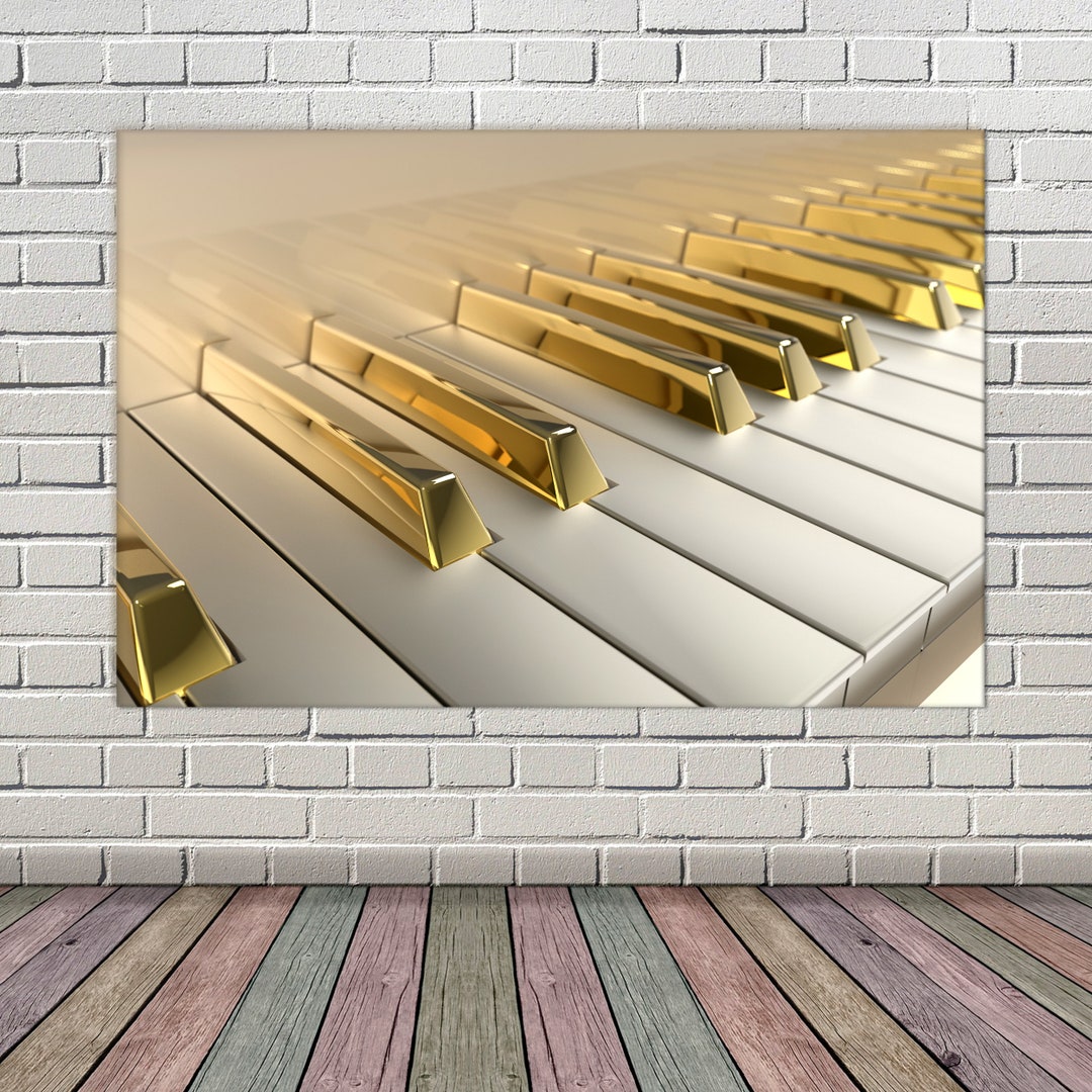 Gold Piano Keys Luxury Art Canvas Extra Large Wall Art Piano Print - Etsy