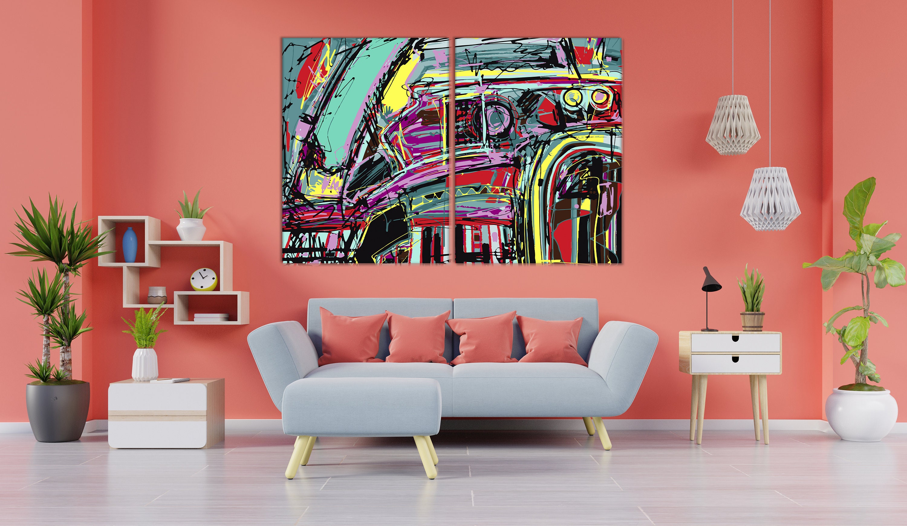 Street Art Abstract Graffitigraffiti Canvasgraffiti Wall - Etsy