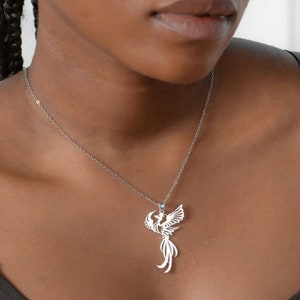 Silver Phoenix Necklace Phoenix Pendant Mythology Jewelry Silver ...