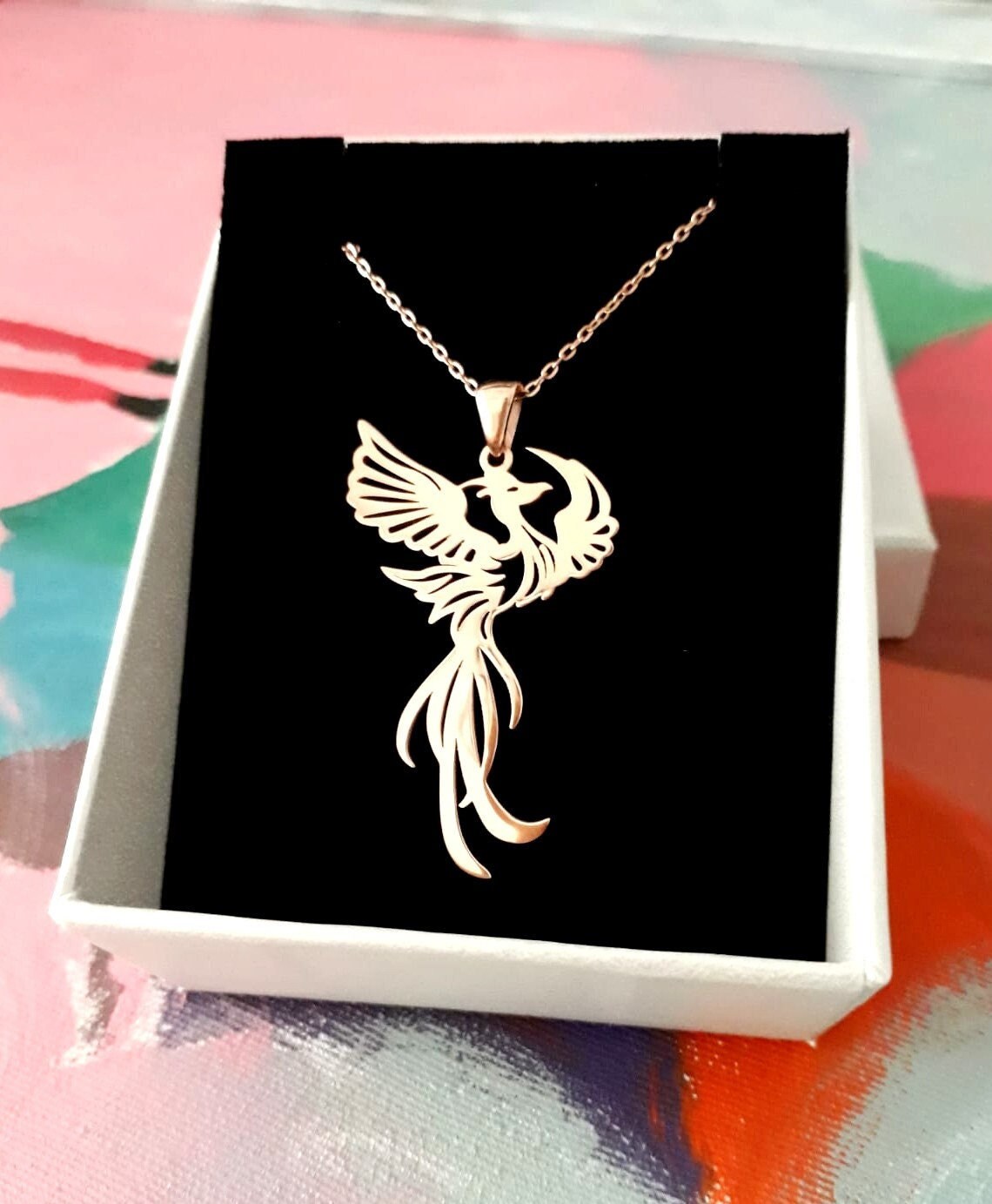 Silver Phoenix Necklace Phoenix Pendant Mythology Jewelry - Etsy