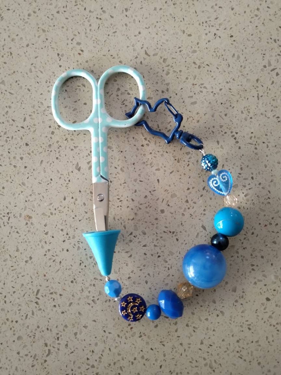 Aqua Scissor Fob, Light Blue Scissor Keeper, Bling for Your Embroidery ...