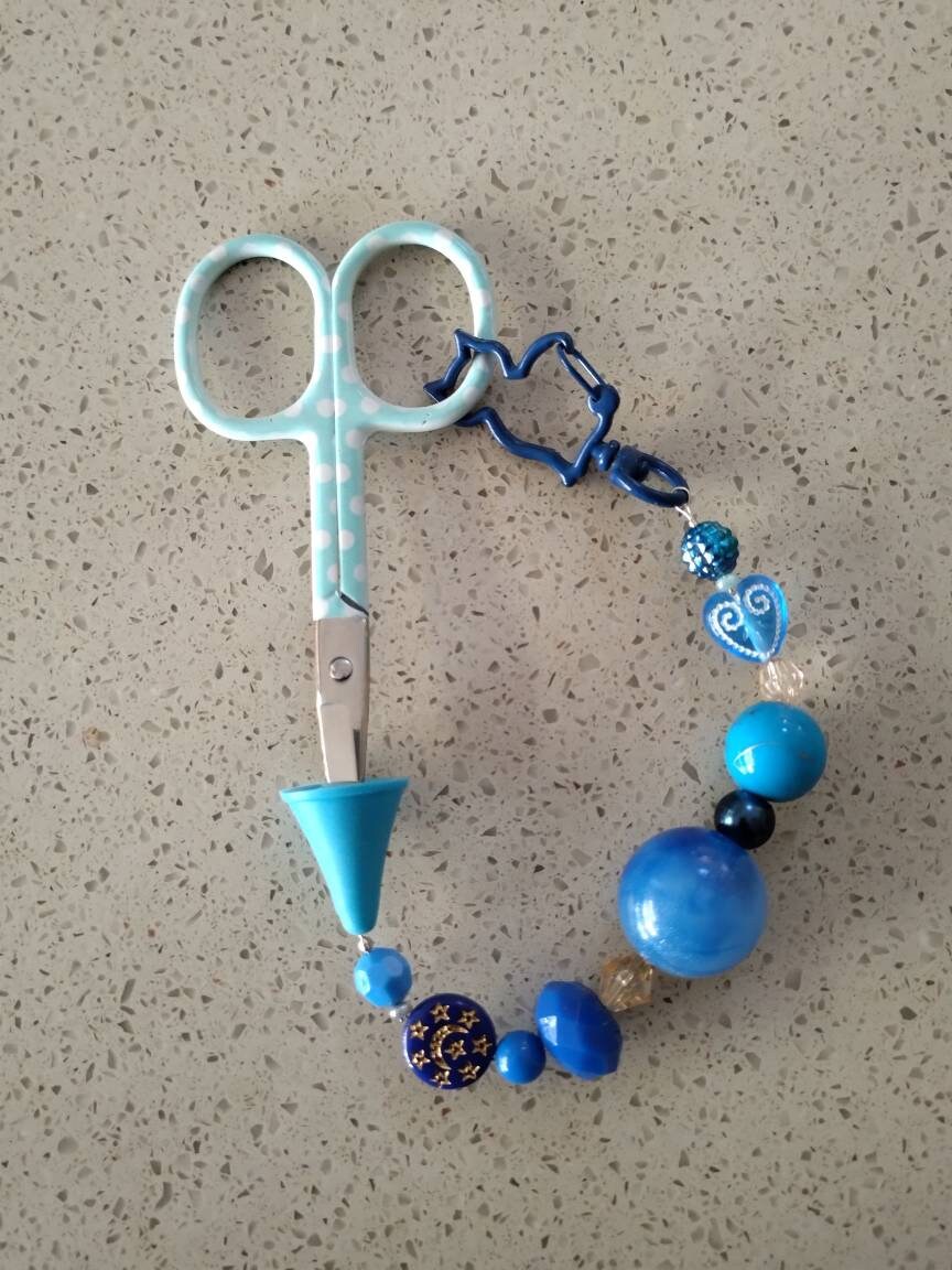 Deep Blue Scissor Fob, Scissor Keeper, Bling for Your Embroidery ...