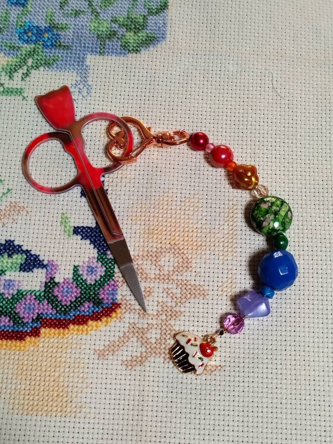 Rainbow Scissor Fob, Pride Scissor Keeper, Bling for Your Embroidery ...