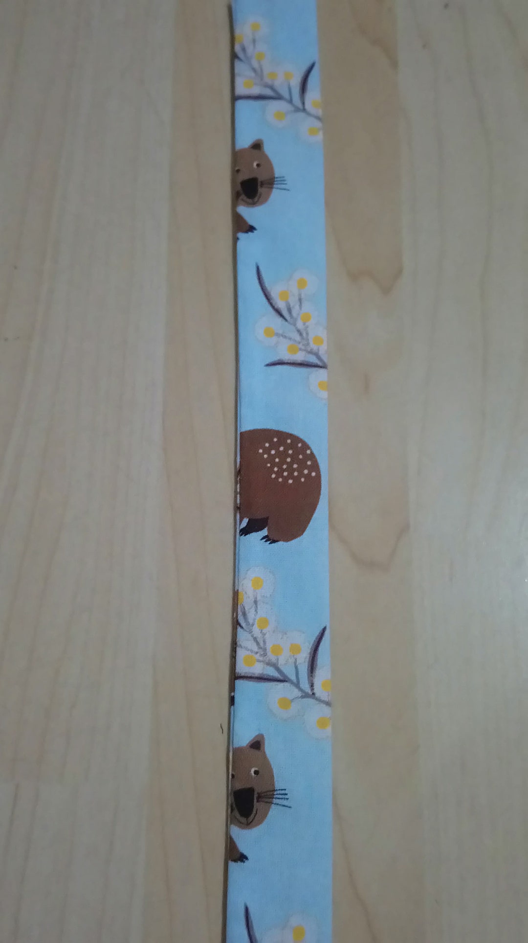 Cheeky Wombat on Blue, Australian Bookmark - Etsy
