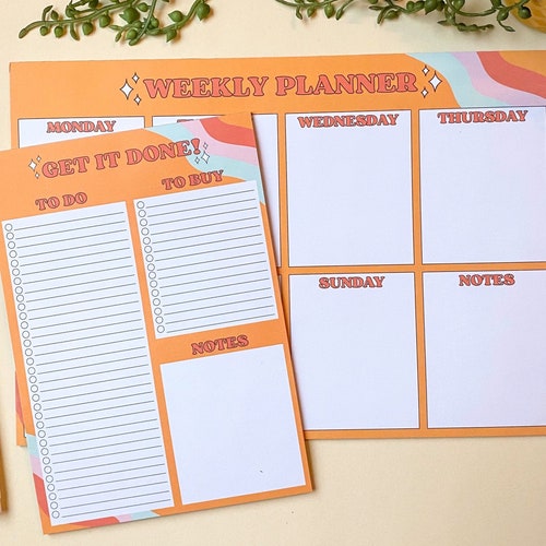 Weekly Planner Desk Planner To-do List Hardcover Spiral - Etsy